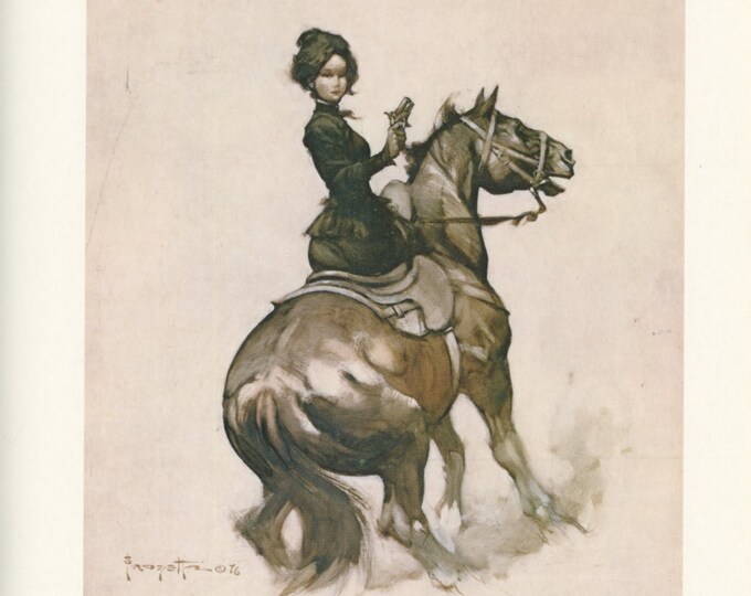 Madame Derringer, Western Woman With Pistol on Horseback, Frank ...