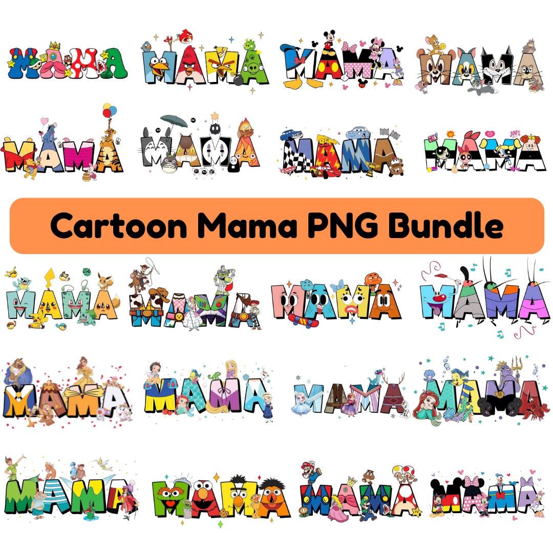 Cartoon Mama Movie PNG Bundle, Mama Characters Bundle PNG – Cute ...