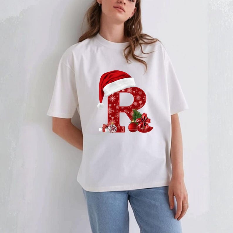 Retro Christmas Alphabet PNG Bundle, Santa Hat Letters (digital ...