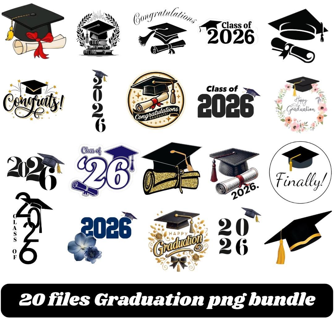 Graduation 2026 PNG Bundle, Senior Shirt Designs (digital Download) - Etsy