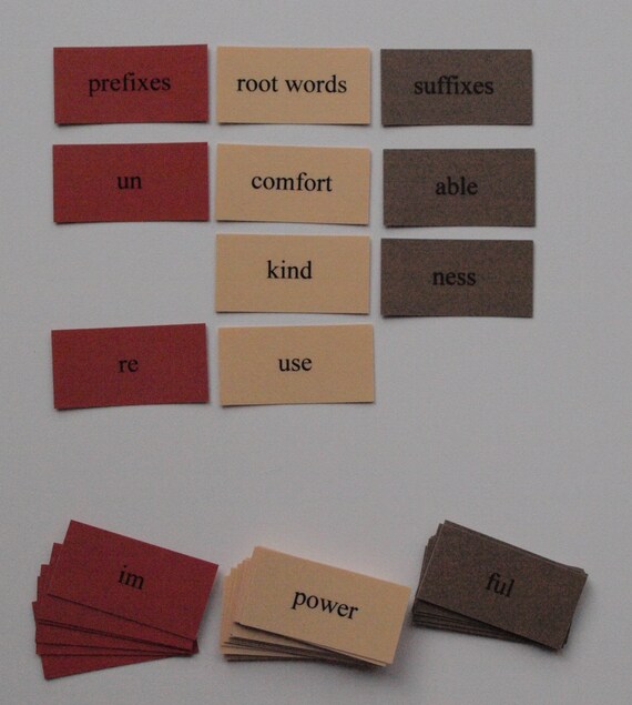 Items similar to Montessori Word Study Labels - All 7 Sets, Laminated ...