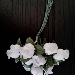 White Rosebud Flower Crown Making Craft Supplies Set of 24 Tiny Roses ...