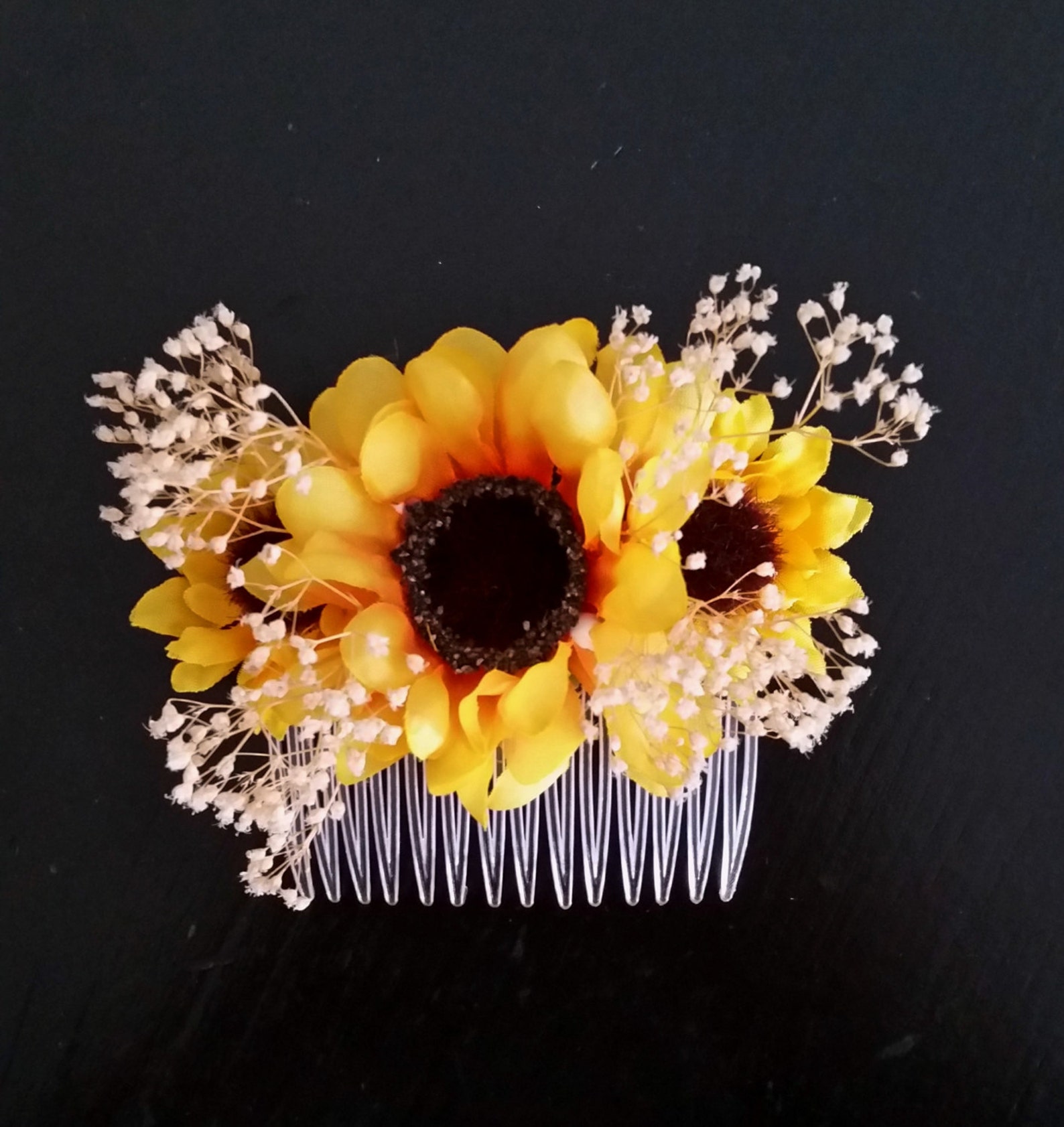 Wedding Veil Accessories Sunflower Hair Comb Destination Elope Bridal ...