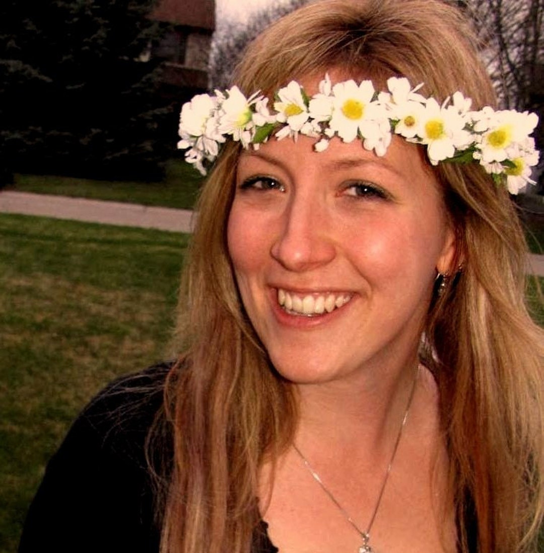 Hippie Hair Wreath Flower Crown Gift for Hair Woodstock 70s Style Daity ...