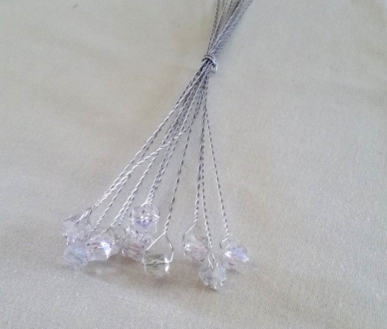 10mm crystal stems Bridal bouquet jewelery craft wedding | Etsy