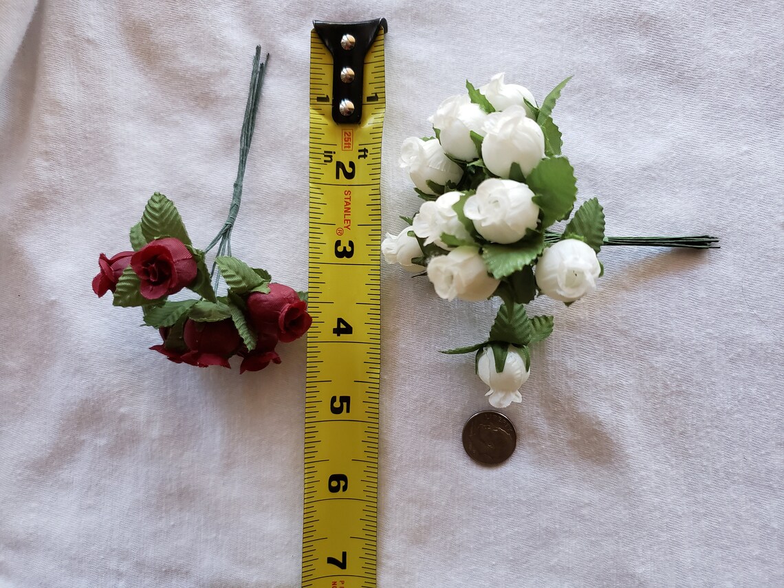 White Rosebud Flower Crown Making Craft Supplies Set of 24 | Etsy