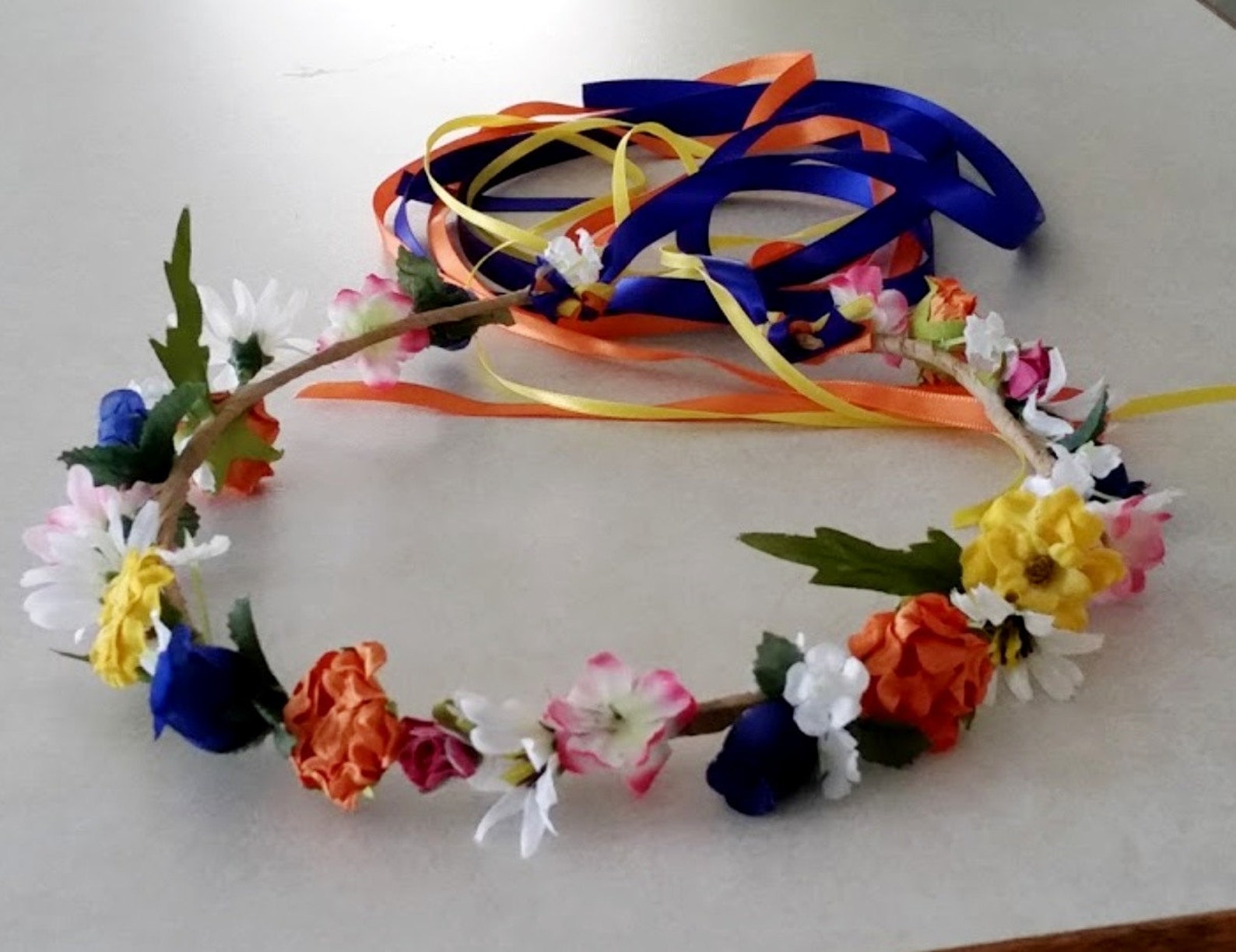 Rainbow Flower Crown Summer Beach Halo Elopement Bride | Etsy
