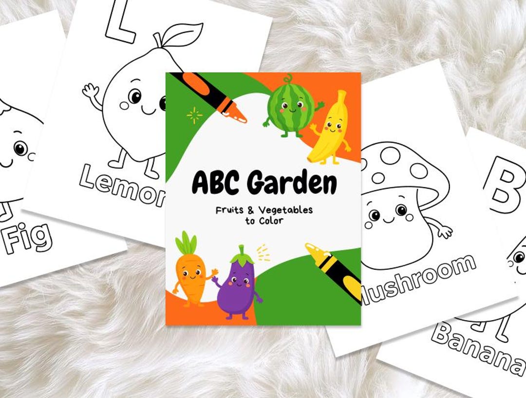 ABC Fruits and Vegetables Coloring Book – Alphabet A to Z for Kids ...
