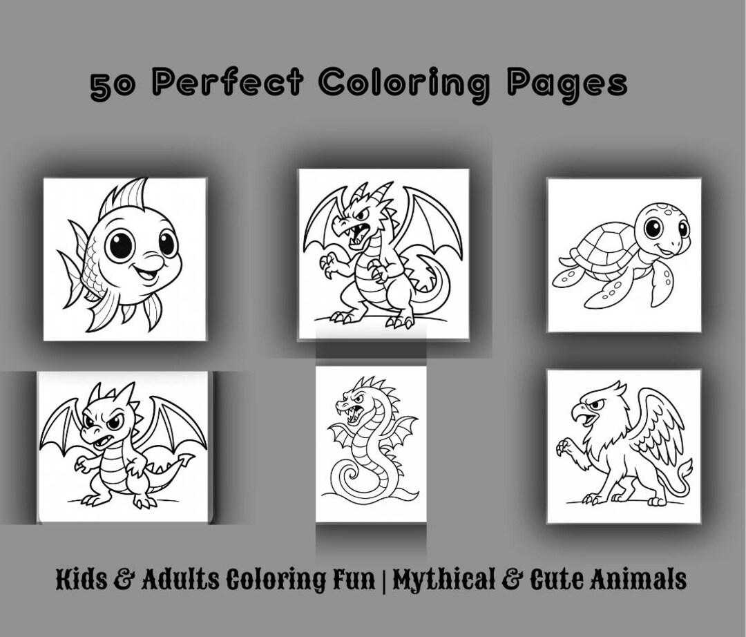 50 Mythical Creatures Coloring Pages: Epic & Cute Designs - Etsy
