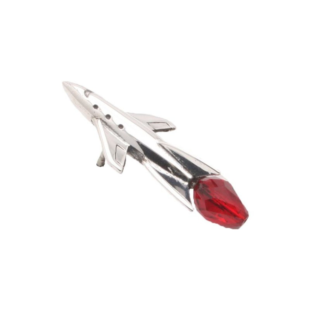 Planetary Cruiser- Lapel Pin With Crystal Flame, Sci-fi Jewelry, Rocket ...
