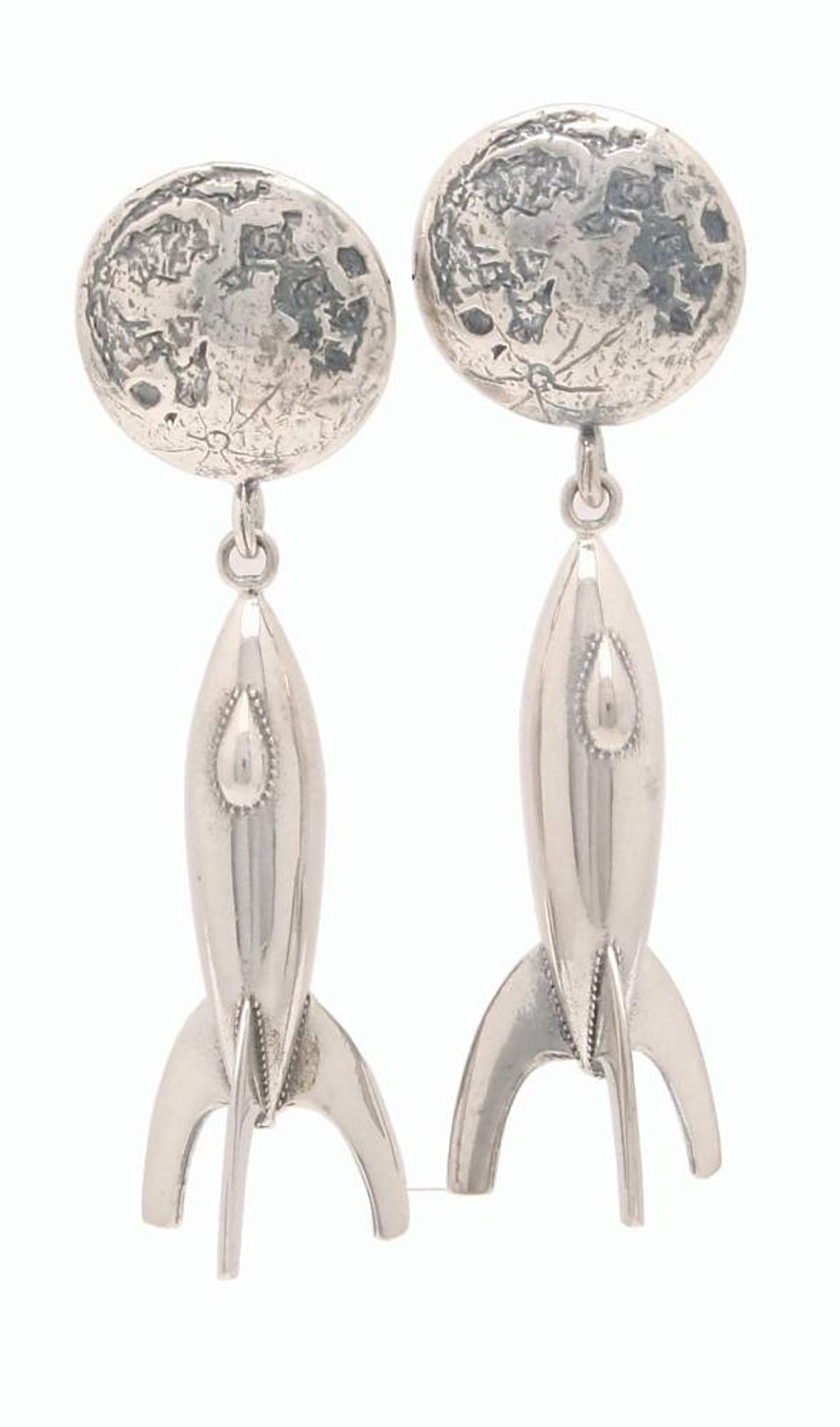 Rivet Rocket Moonshot Sterling Silver Earrings - Etsy