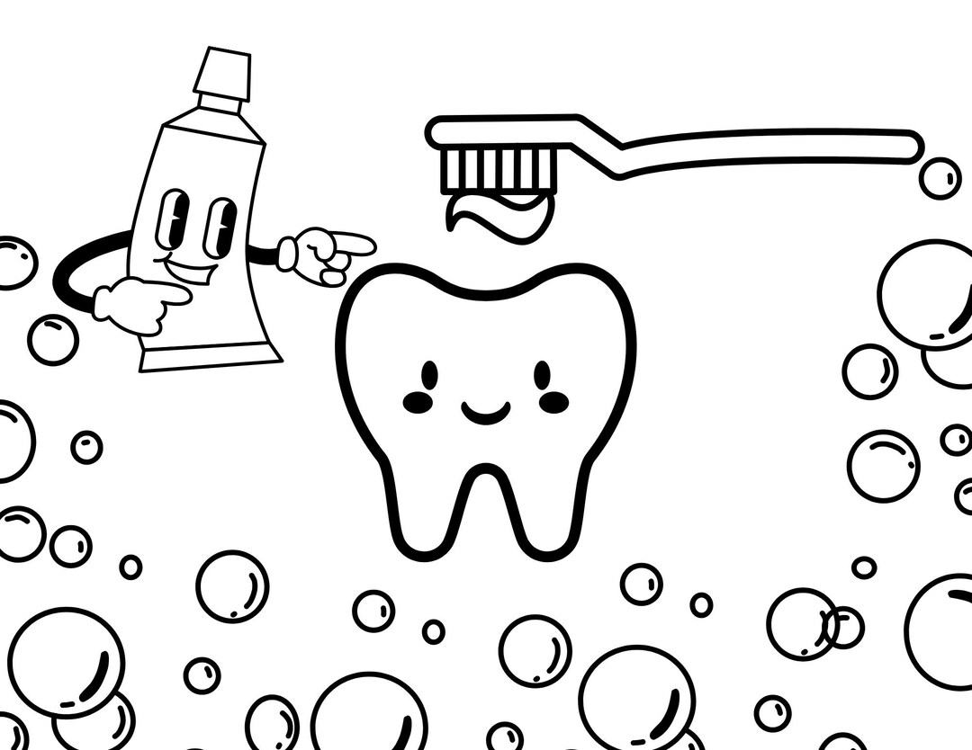 Dental Coloring Sheet - Etsy