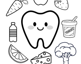 Dental Coloring Page - Etsy