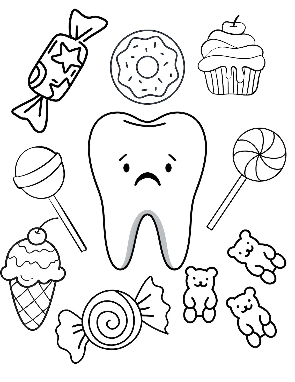 Dental Coloring Page - Etsy