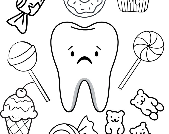 Dental Coloring Page - Etsy Canada