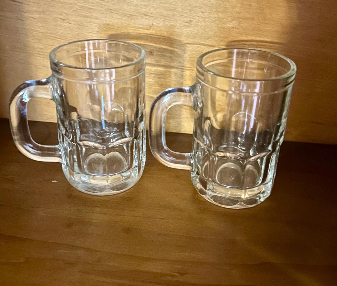 Vintage Small Clear Glass Mugs - Etsy