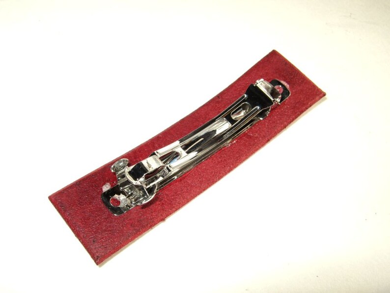Red Barrette Leather Barrette Red Leather Hair Clip - Etsy