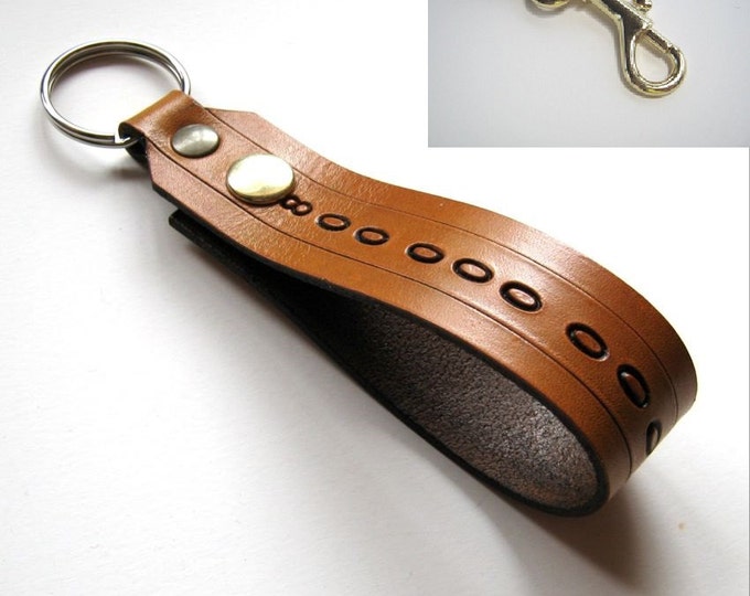 Personalized Leather Key Clip Leather Custom Snap Loop Fob - Etsy