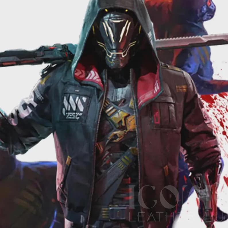Cyberpunk Samurai Leather Jacket | Ghost Runner Cosplay Coat ...