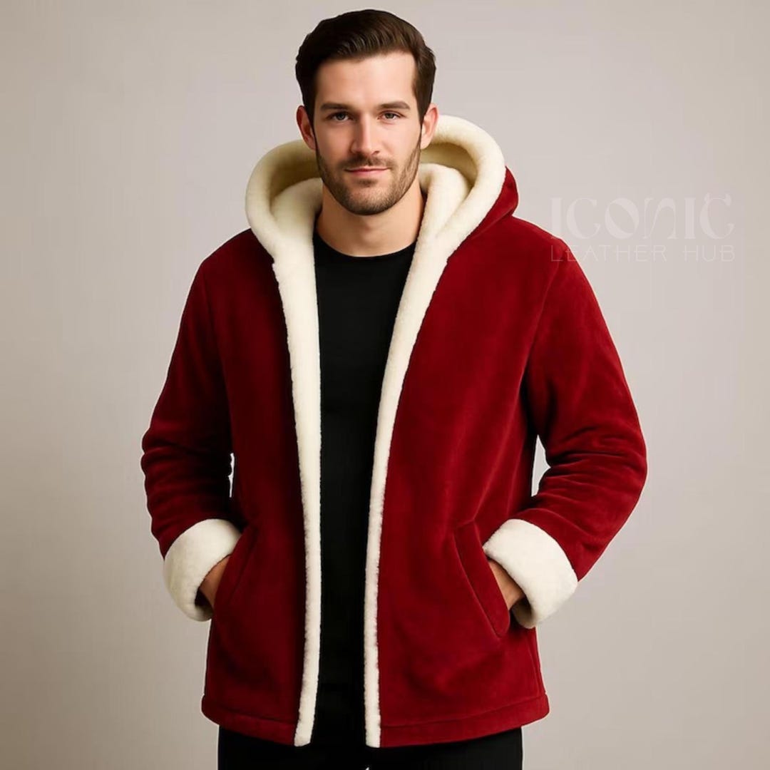 Santa Claus Cosplay Jacket | Red Velvet Christmas Coat With Faux ...