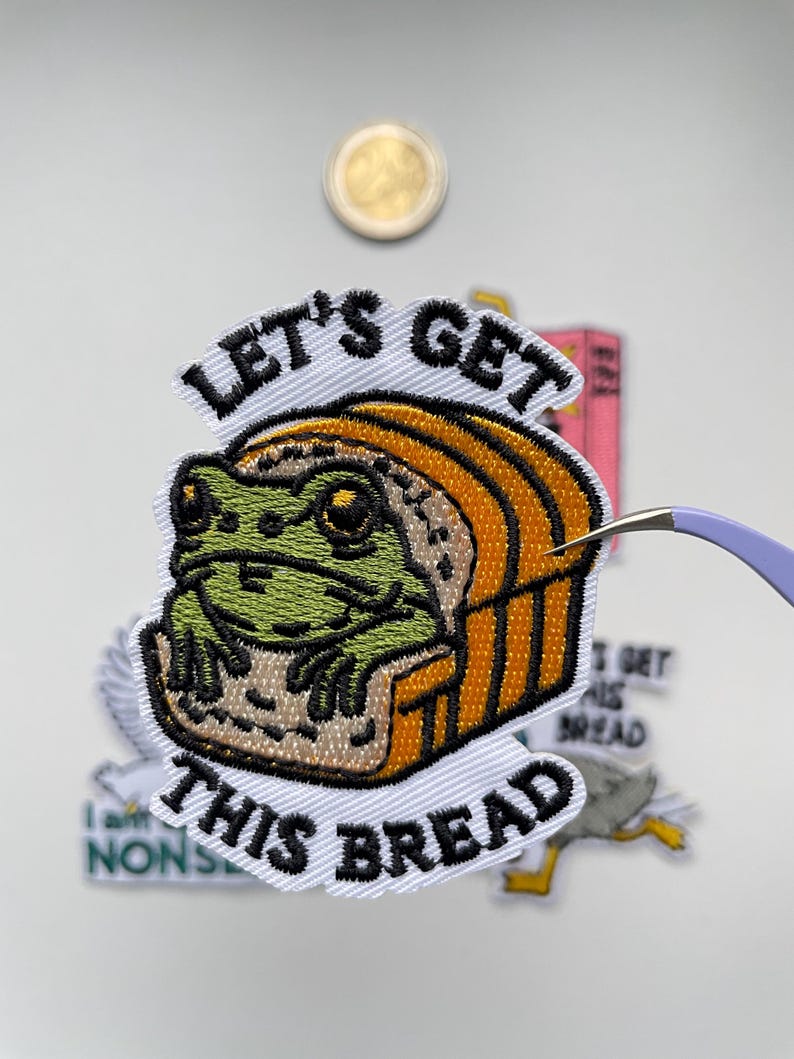 Funny Meme Iron on Patch Gen Z Patch Let's Get This Bread Frog Silly Goose Juice Nonsense Funny ...