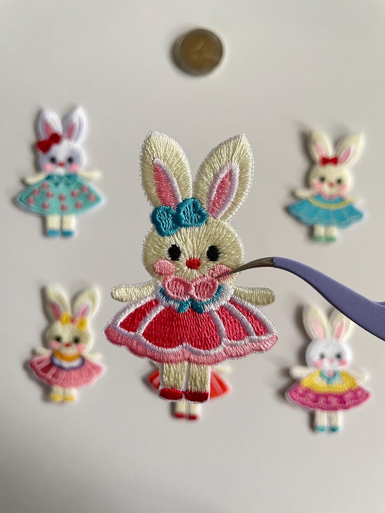 Easter Bunny Princess Iron on Patch Cute Rabbit Embroidery Vintage ...