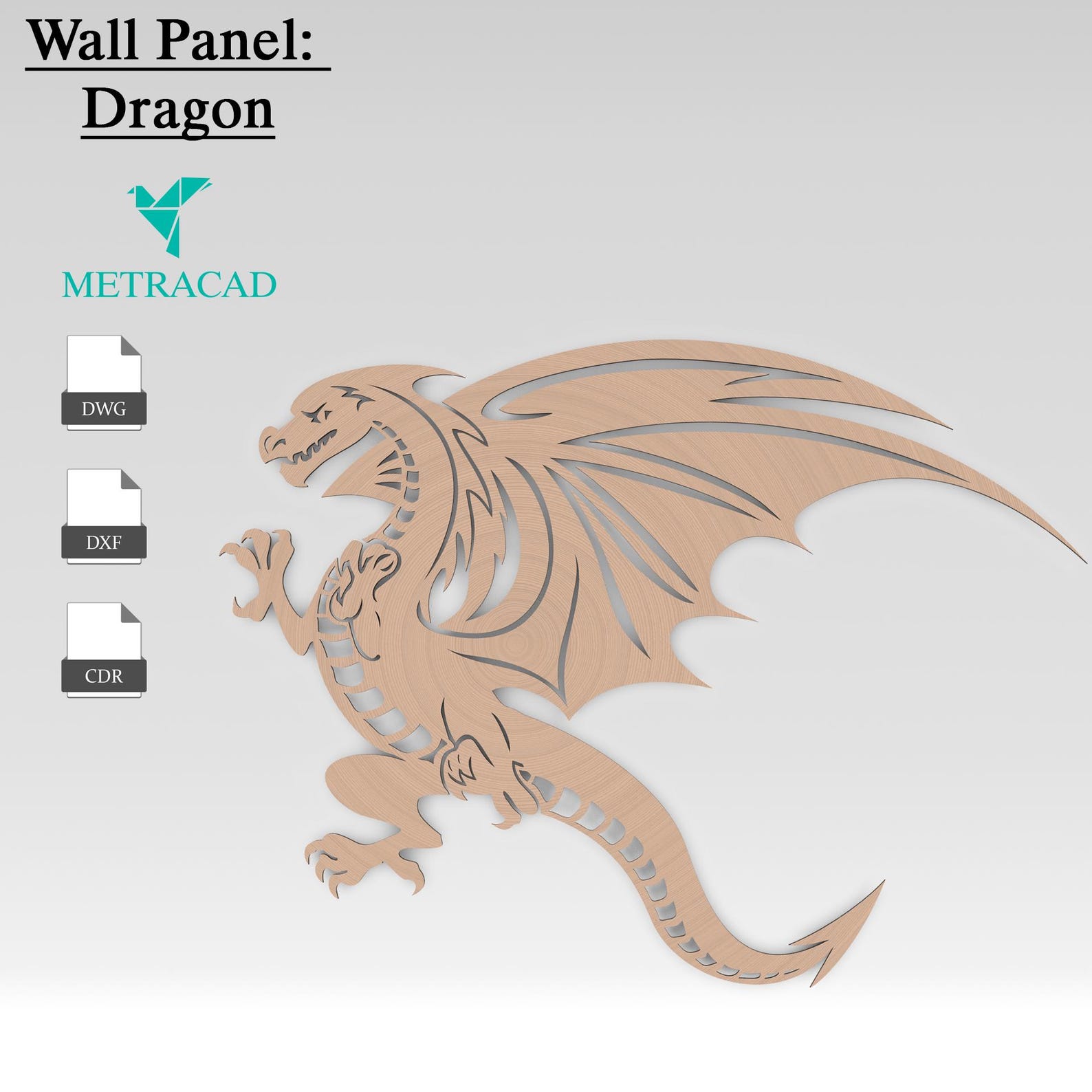 Dragon Wall Art - Laser Cut File (DXF, DWG, CDR) - Etsy