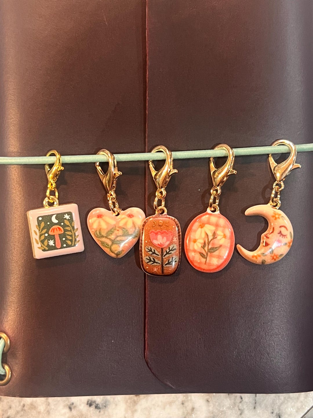 Painted Stainless Steel Journal Charms - Traveler's Notebook Charms - Etsy