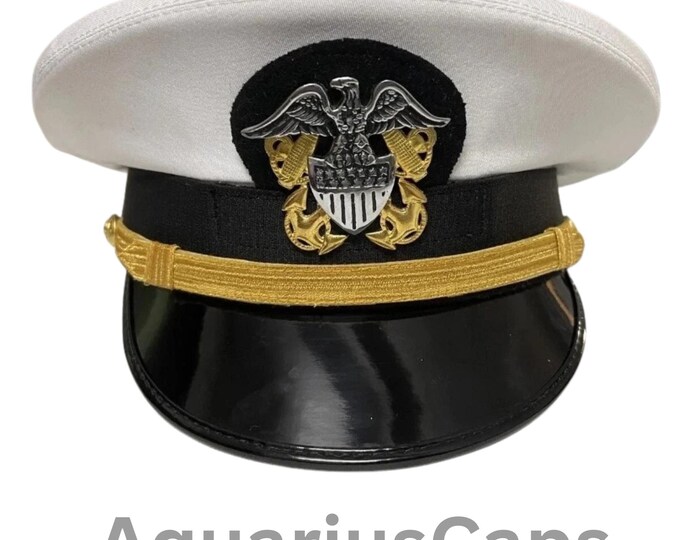 US Navy Officer Visor Cap: Commander/captain Replica Hat - Etsy