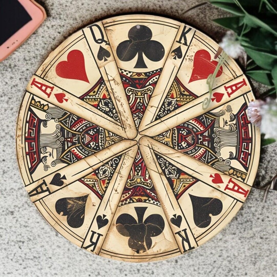 2D Flat Ace of Spades Poker Sign Aluminum Wreath Decor for Man Cave ...