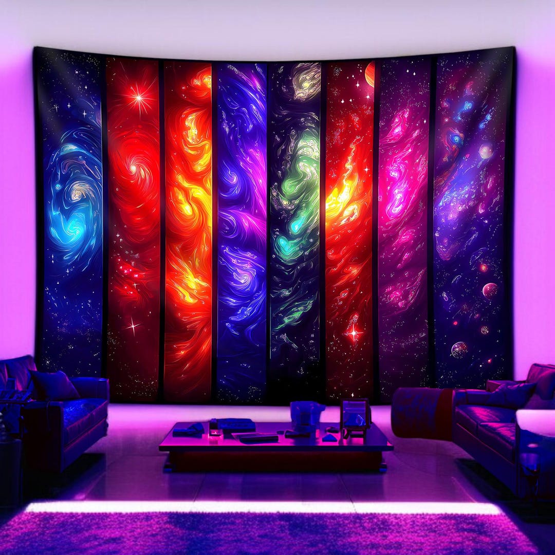 Galaxy Tapestry Octuple Cosmic Pattern Large Space Wall Hanging Science ...