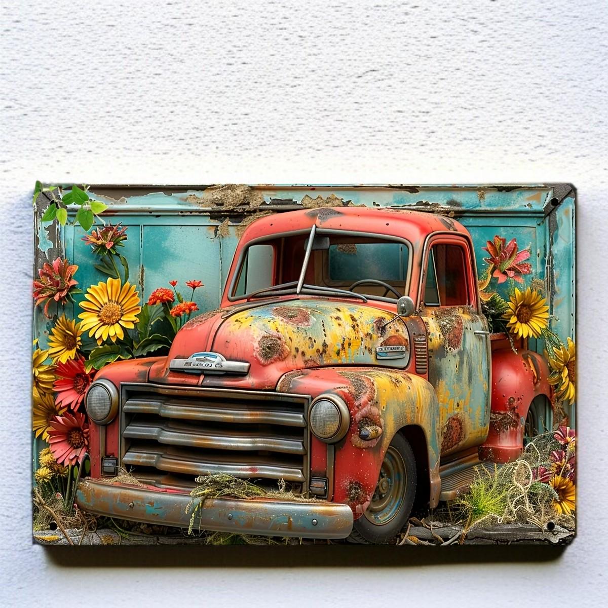 Sports Car Metal Tin Sign Retro Garage Wall Decor Man Cave Art Auto ...