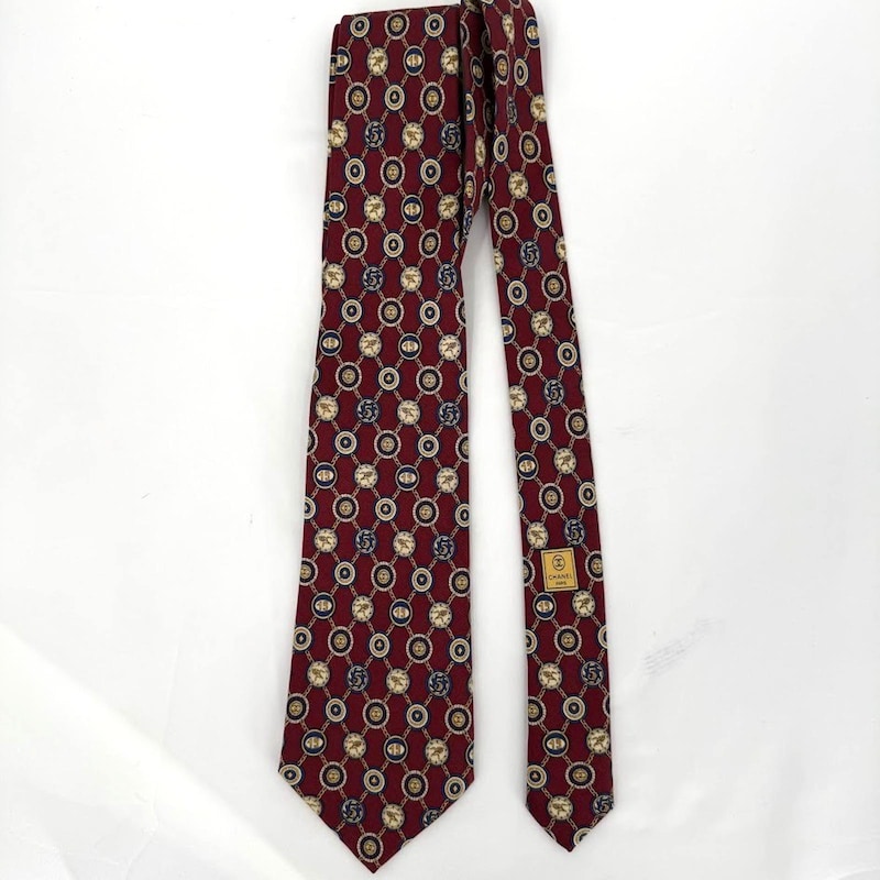 Red Medallion Silk Tie - Etsy