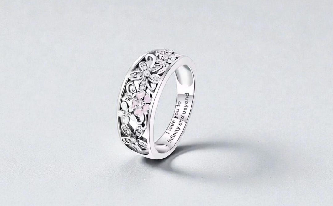 925 Sterling Silver Daisy Flower & Infinity Ring Symbol of Endless Love ...