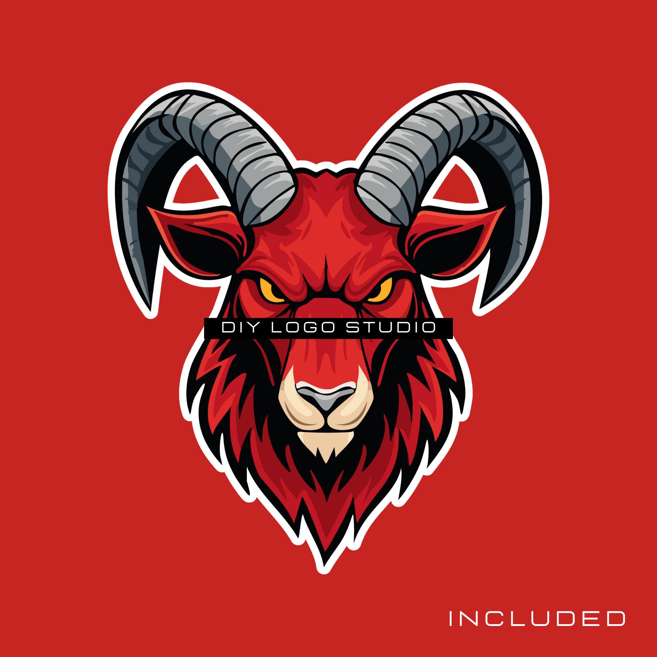 DIY Goat Logo Pack for Esports/gamer/team: Red & Black Modern Design ...