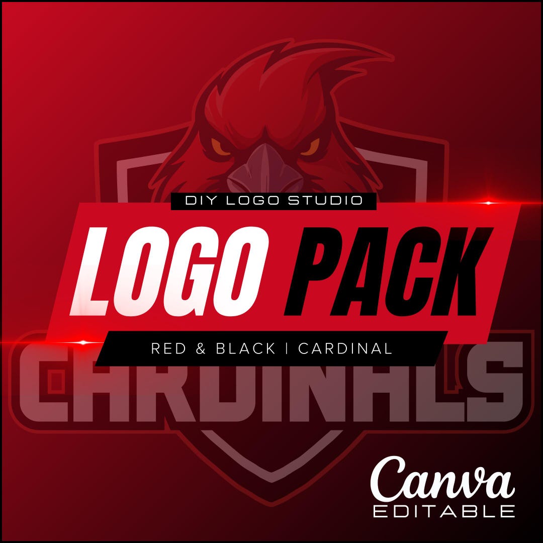 DIY Cardinal Logo Pack for Esports/gamer/team: Red & Black Modern ...