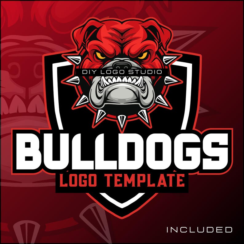 DIY Bulldog Logo Pack for Esports/gamer/team: Red & Black Modern Design ...