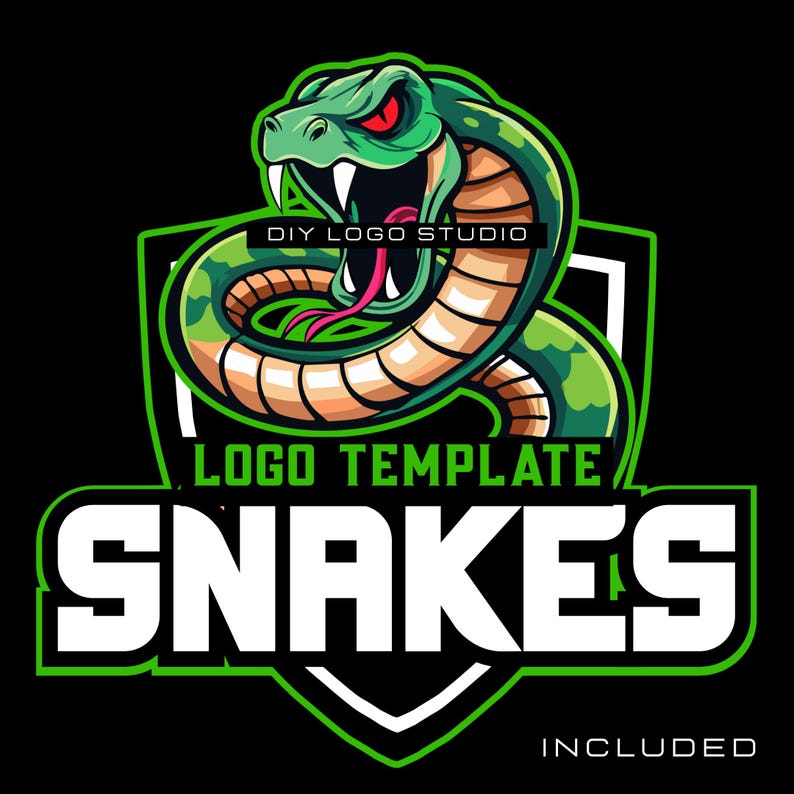 DIY Snakes Logo Pack for Esports/gamer/teams: Green & Black Modern ...