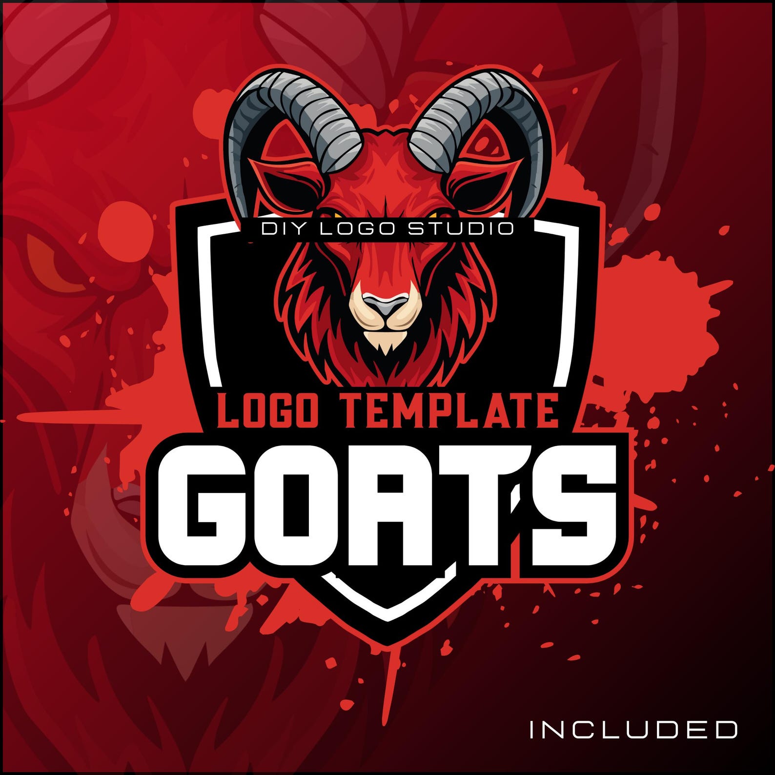 DIY Goat Logo Pack for Esports/gamer/team: Red & Black Modern Design ...