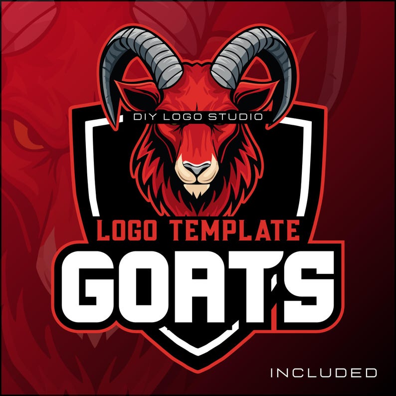 DIY Goat Logo Pack for Esports/gamer/team: Red & Black Modern Design ...