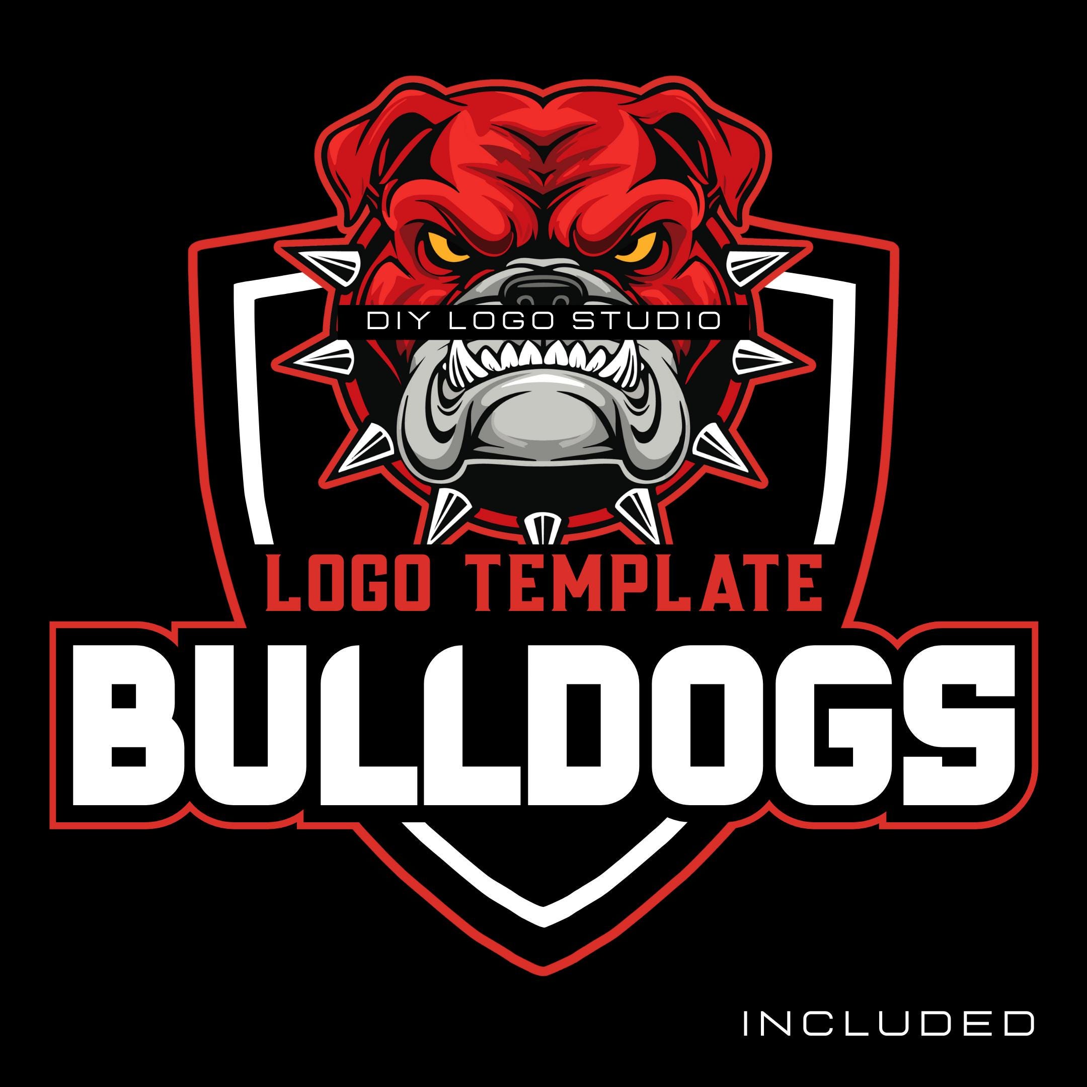 DIY Bulldog Logo Pack for Esports/gamer/team: Red & Black Modern Design ...
