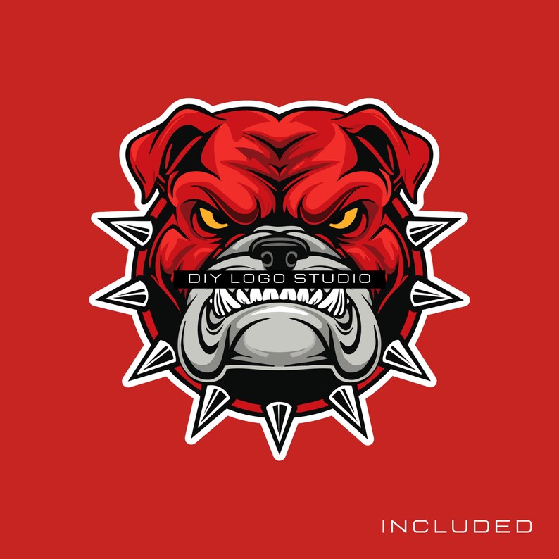 DIY Bulldog Logo Pack for Esports/gamer/team: Red & Black Modern Design ...