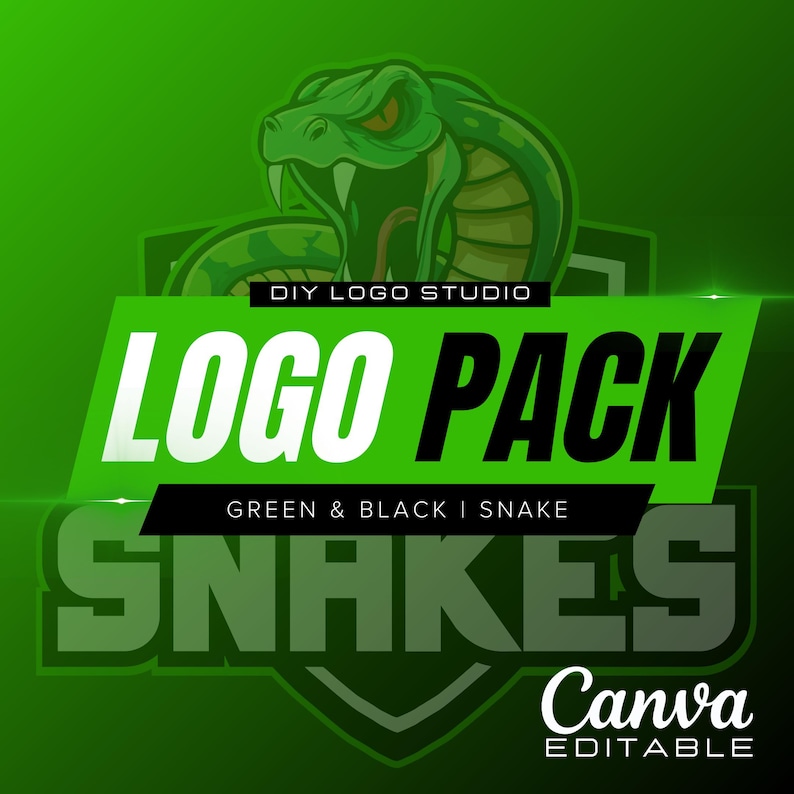 DIY Snakes Logo Pack for Esports/gamer/teams: Green & Black Modern ...