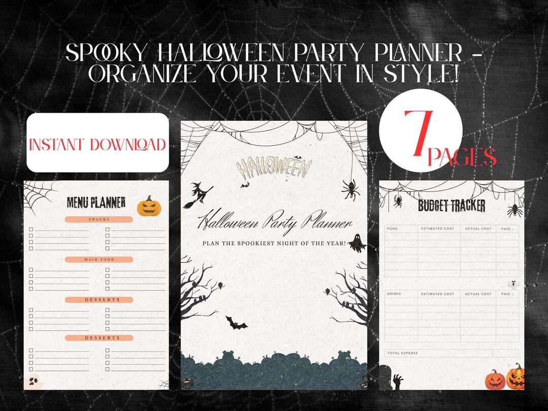 Halloween Party Planner – 8.5x11 Printable PDF - Etsy