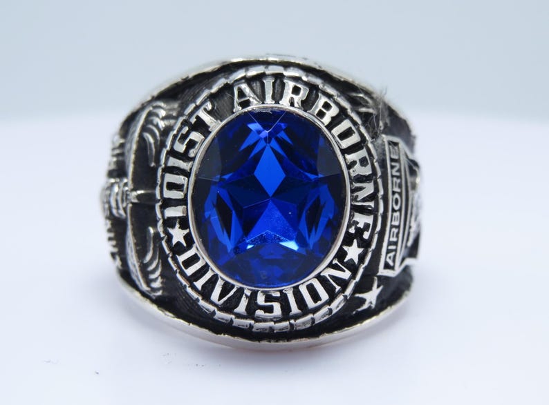 Handmade 925 Sterling Silver 101st Airborne Ring: Military Air Assault ...