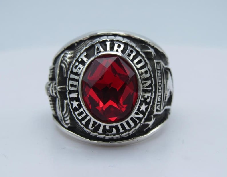 Handcrafted Sterling Silver 101st Airborne Ring: Personalized Solid ...