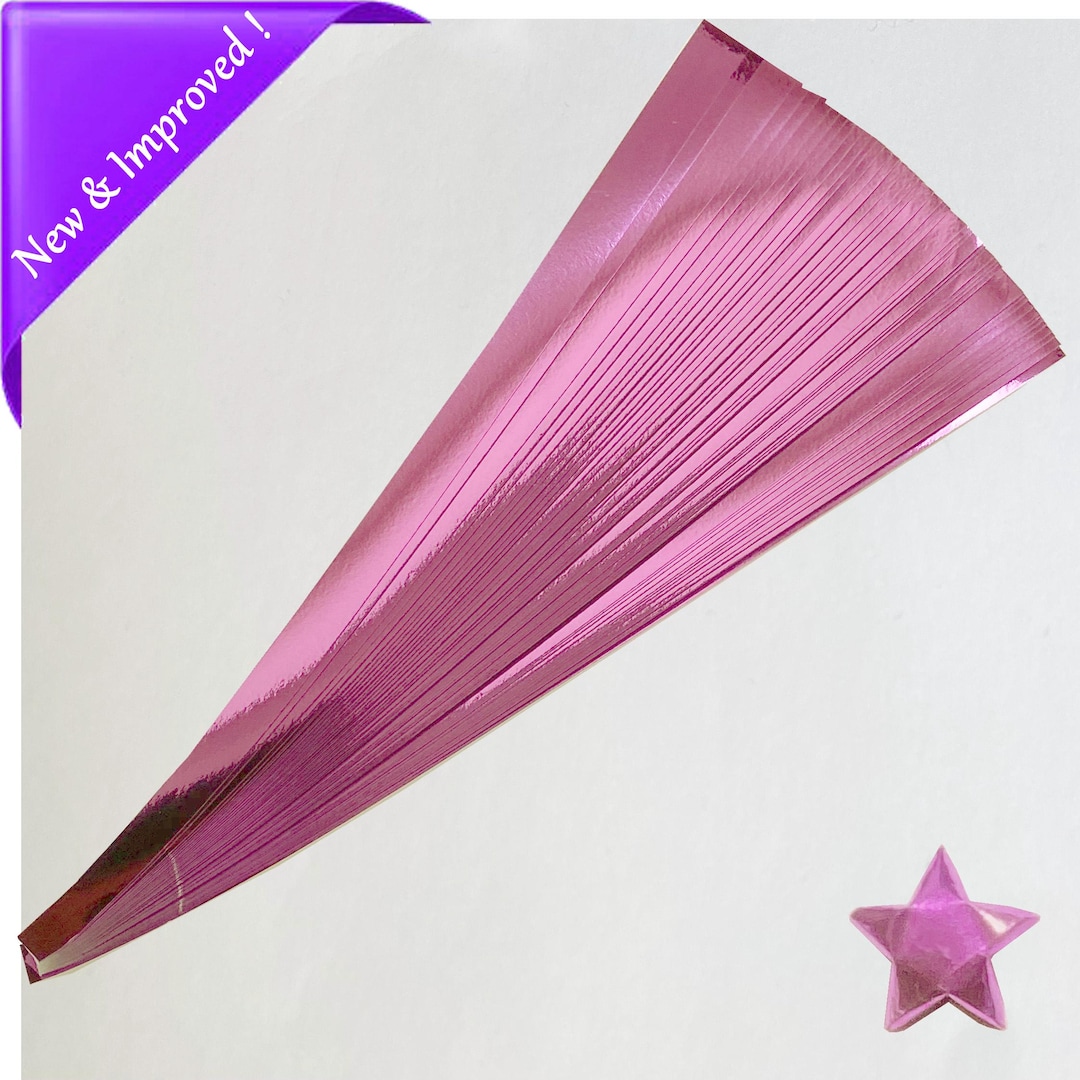 Pink Foil Lucky Star Paper Strips. Color Pink | Finish: Foil, Shiny ...