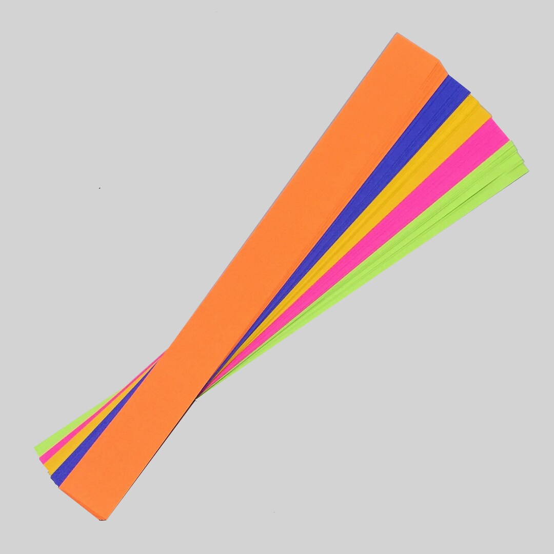 Paper Strips for Arts and Crafts. Neon Mix. Size is 1"x 11" . Quantity ...