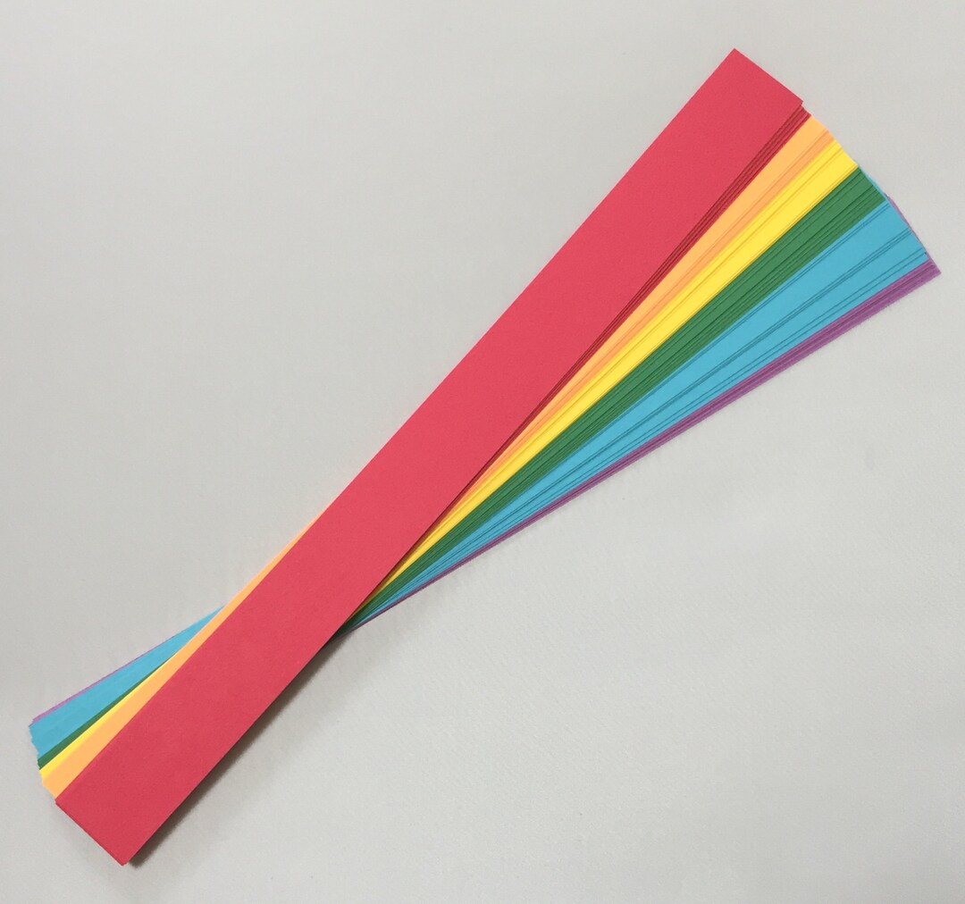 Paper Strips for Arts and Crafts. Rainbow Colors. Size is 1"x 11 ...