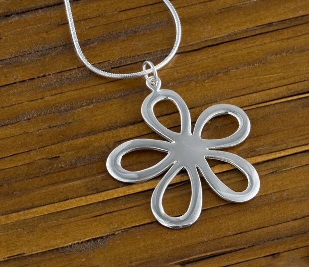 Handmade, Reversible Open Flower Pendant, Sterling Silver - Etsy